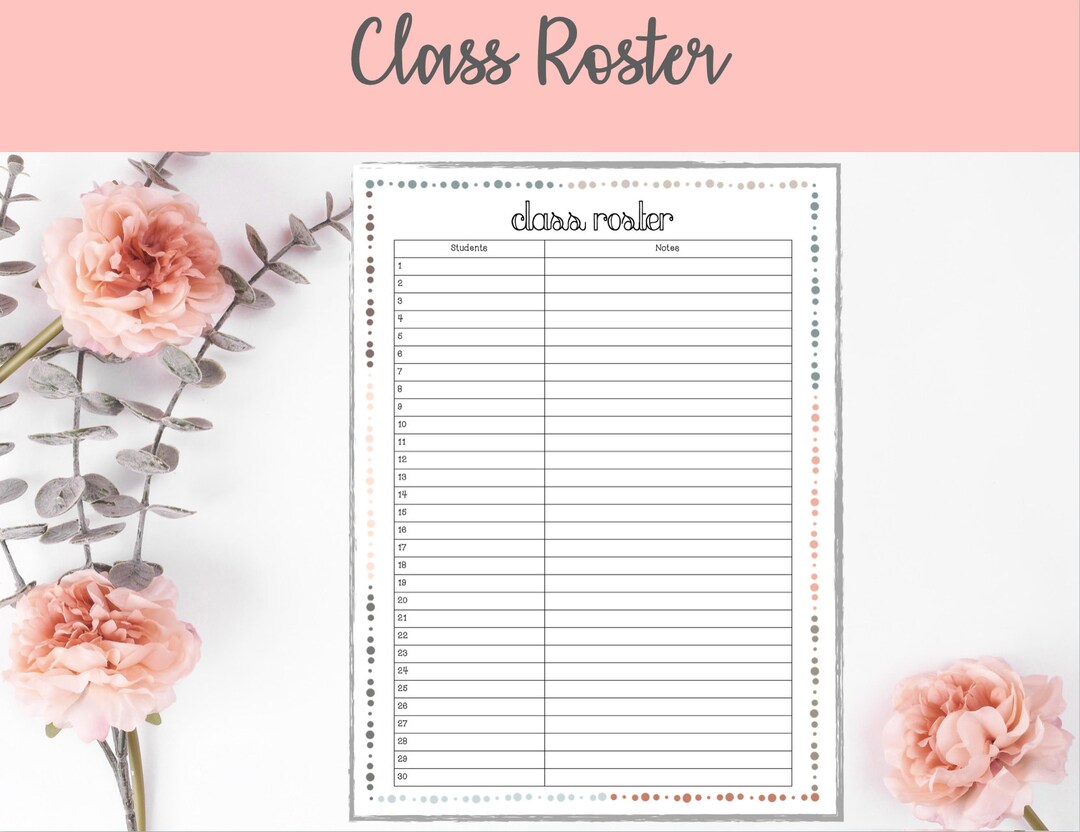Printable Class Roster | Student Roster | Teacher Resource - Etsy