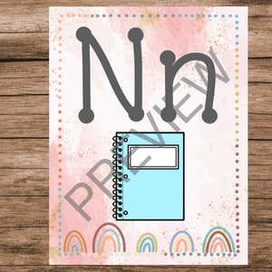 Modern Boho Alphabet Chart for Classroom | Alphabet Poster Wall ...