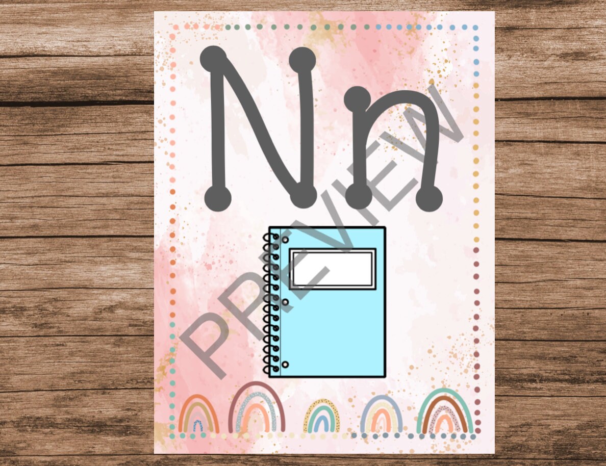 Modern Boho Alphabet Chart for Classroom Alphabet Poster Wall Hangings ...