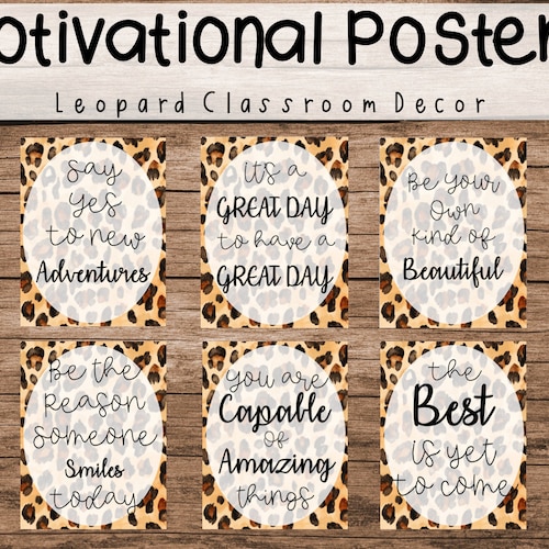 Leopard Motivational Posters - Etsy