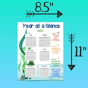 Ocean Printable Student Planning Calendar Student Resources - Etsy