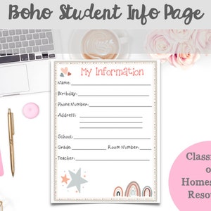 Printable Student Information | Student Resources | Homeschool ...