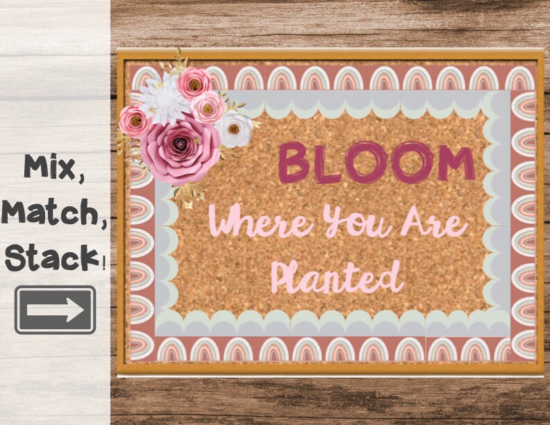 Neutral Boho Bulletin Board Borders Printable | Boho Classroom Decor ...