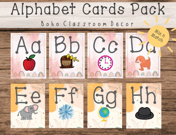 Modern Boho Alphabet Chart for Classroom Alphabet Poster | Etsy