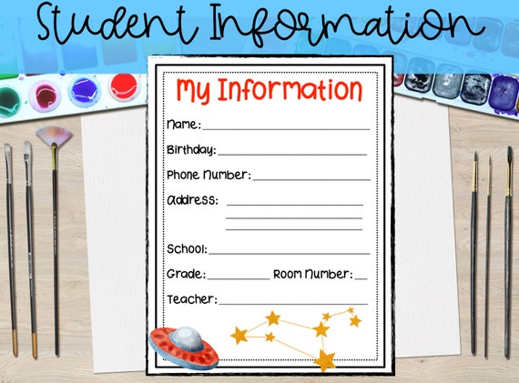 Printable Student Information Student Resources Homeschool | Etsy