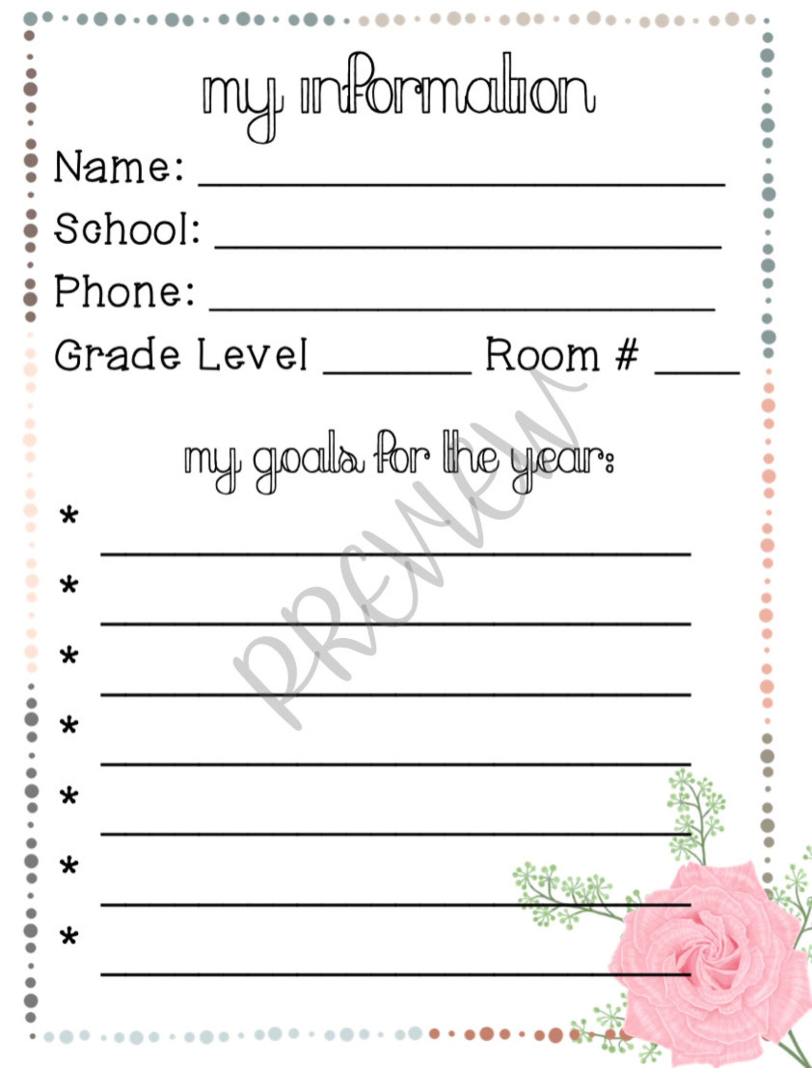 Printable Teacher Information Resource | PDF - Etsy