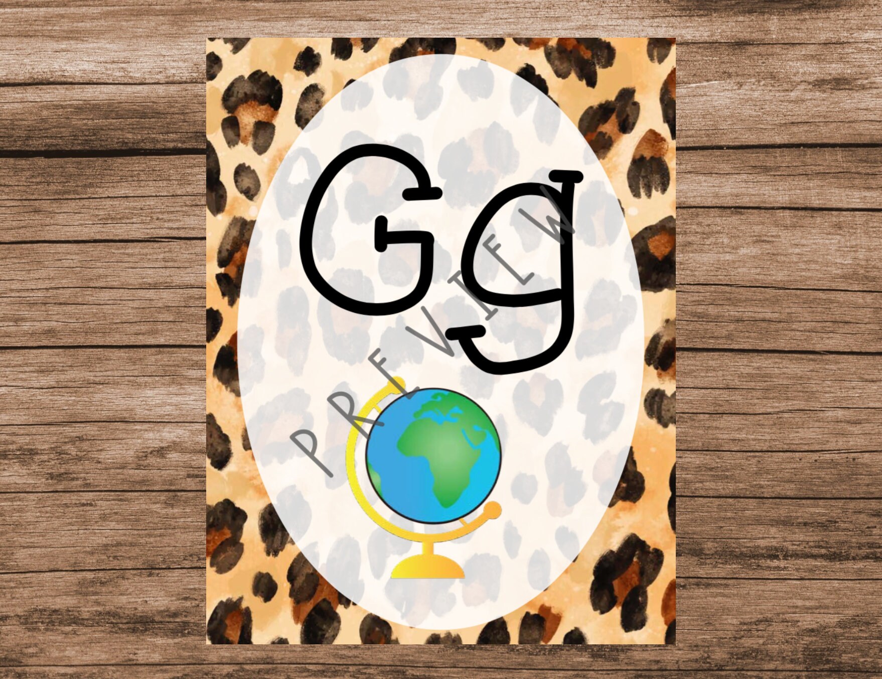 Leopard Print Classroom Alphabet Cards Uppercase and Lowercase Letter ...