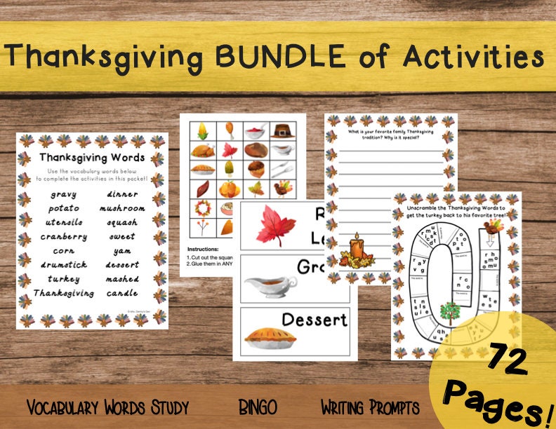 Thanksgiving Bundle of Activities and Games for Students | Writing ...
