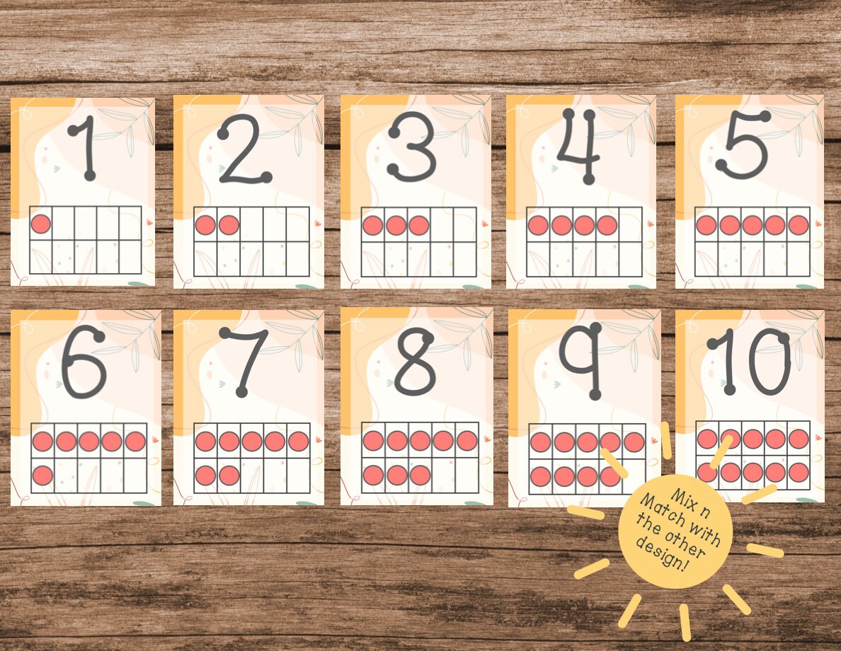 Modern Boho Classroom Number Posters | Numbers 1-10 Wall Hangings - Etsy