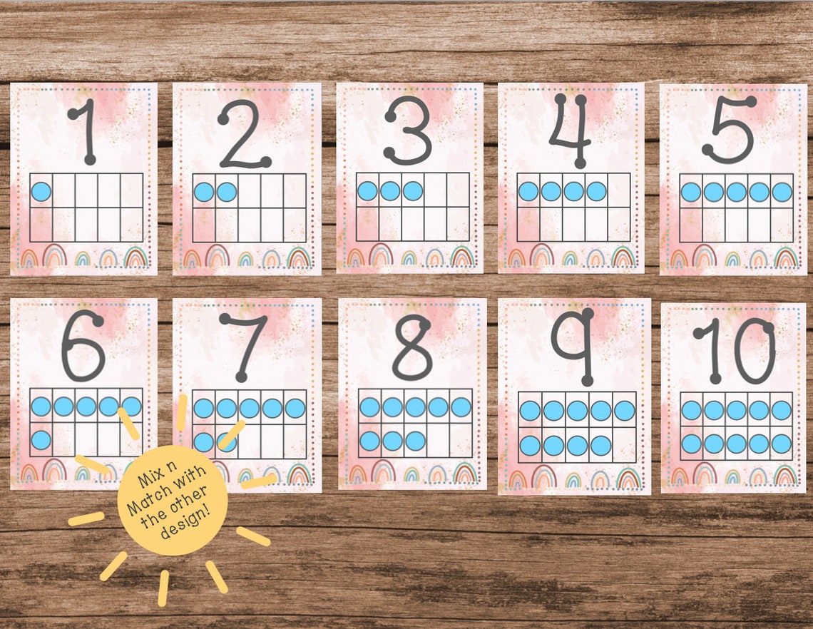 Modern Boho Classroom Number Posters Numbers 1-10 Wall Hangings - Etsy