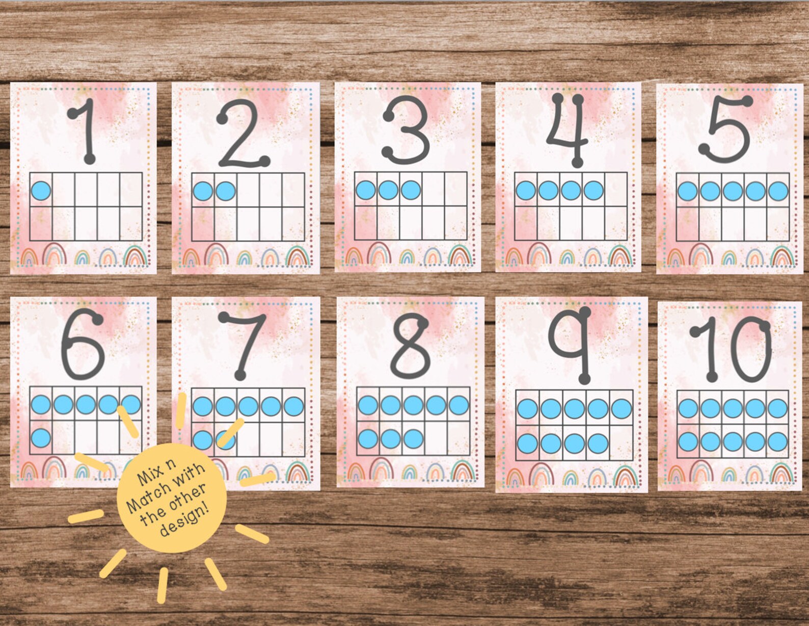 Modern Boho Classroom Number Posters | Numbers 1-10 Wall Hangings - Etsy