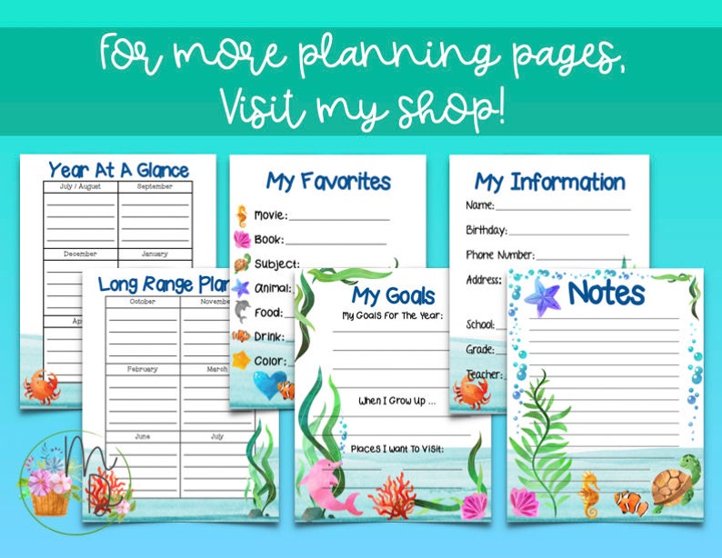 Ocean Printable Student Information | Student Resources | Homeschool ...