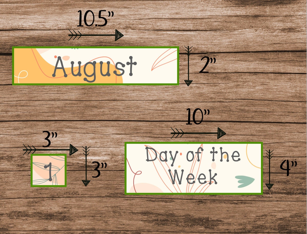 Classroom Calendar Chart Printable Modern Boho Calendar Set - Etsy