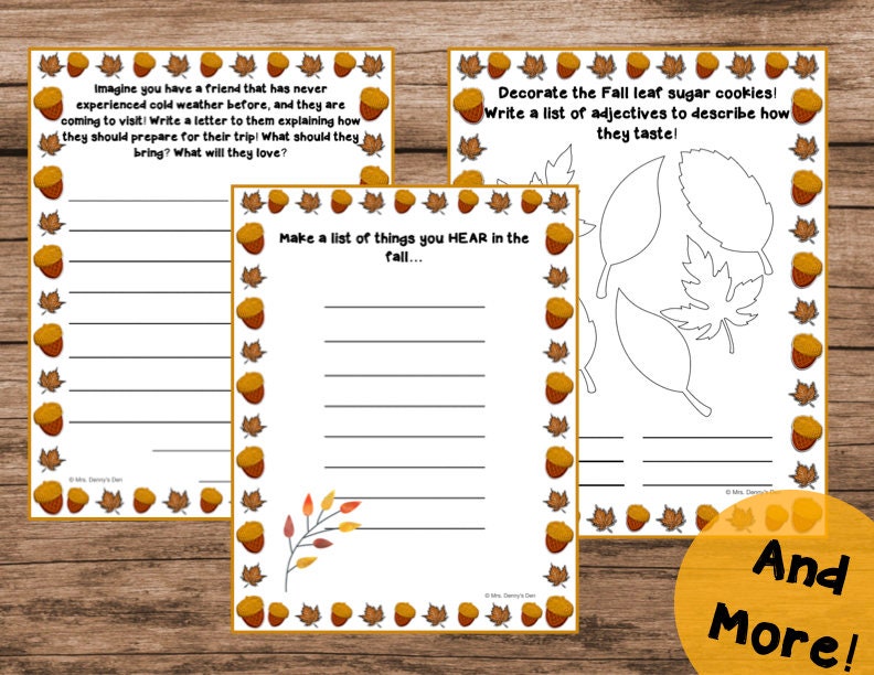 Fall Writing Booklet and Activities for Students Autumn Writing ...