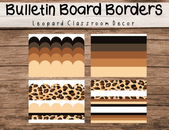 Leopard Print Bulletin Board Borders Printable Cute Animal - Etsy