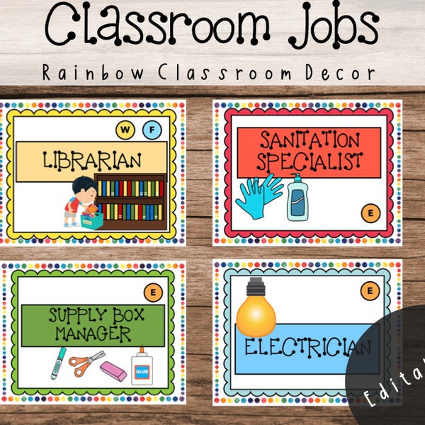 Classroom Jobs Poster - Etsy