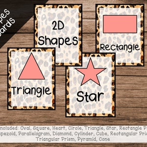Leopard Print Shapes Posters Printable | 2D and 3D Shapes Classroom ...