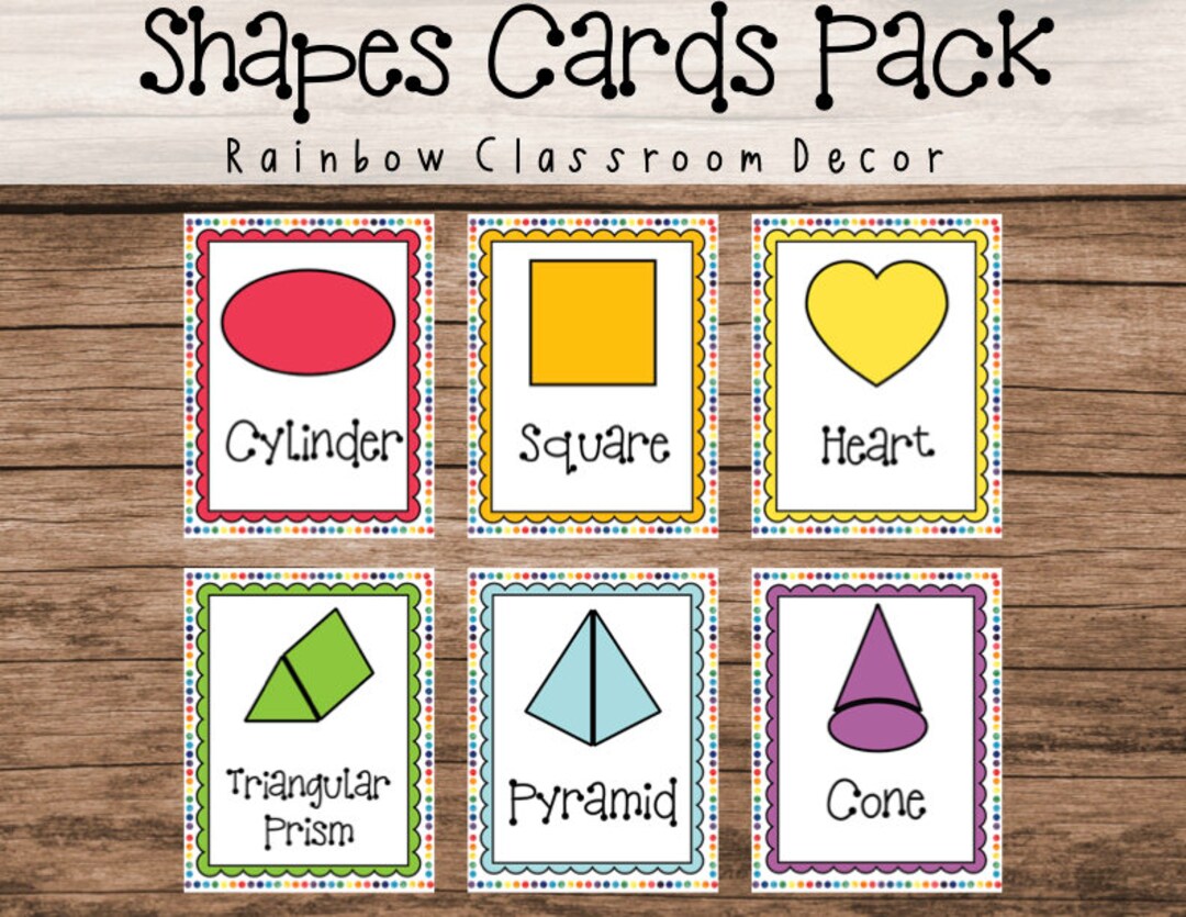 Colorful Rainbow Shapes Posters Printable | 2D and 3D Shapes Classroom ...
