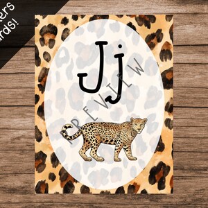 Leopard Print Classroom Alphabet Cards Uppercase and Lowercase Letter ...
