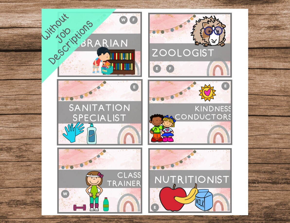 Modern Boho Editable Classroom Job Chart Printable Customizable ...