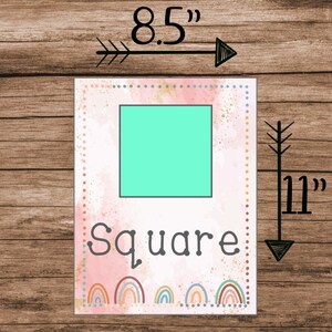 Modern Boho Shape Posters Printable | Classroom Shapes Wall Hangings - Etsy