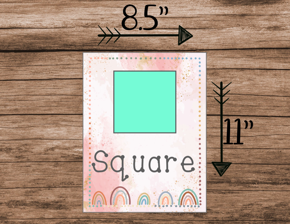 Modern Boho Shape Posters Printable Classroom Shapes Wall Hangings - Etsy