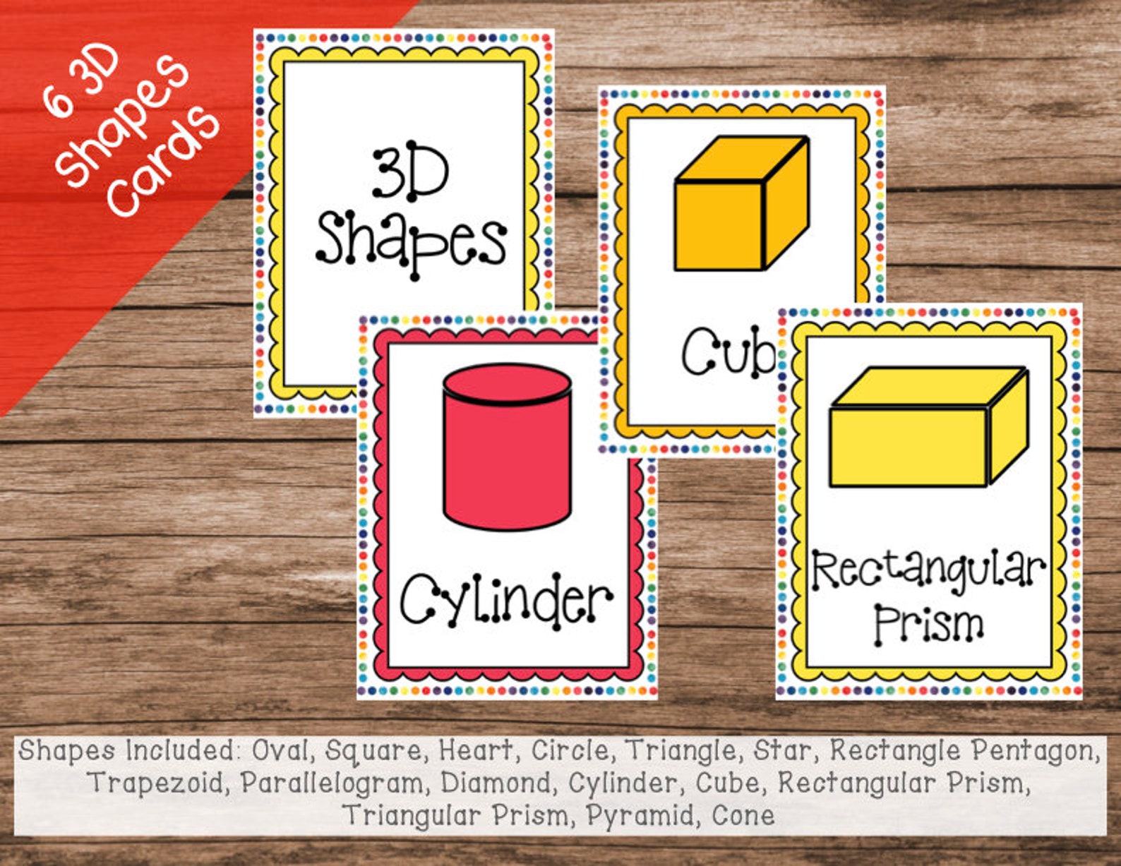 Colorful Rainbow Shapes Posters Printable | 2D and 3D Shapes Classroom ...