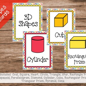 Colorful Rainbow Shapes Posters Printable | 2D and 3D Shapes Classroom ...