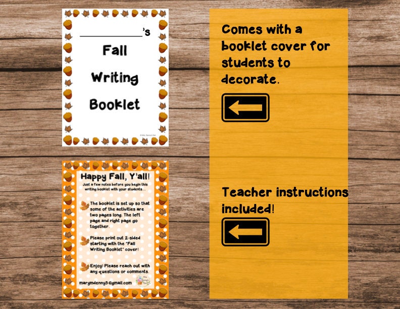 Fall Writing Booklet and Activities for Students Autumn Writing ...