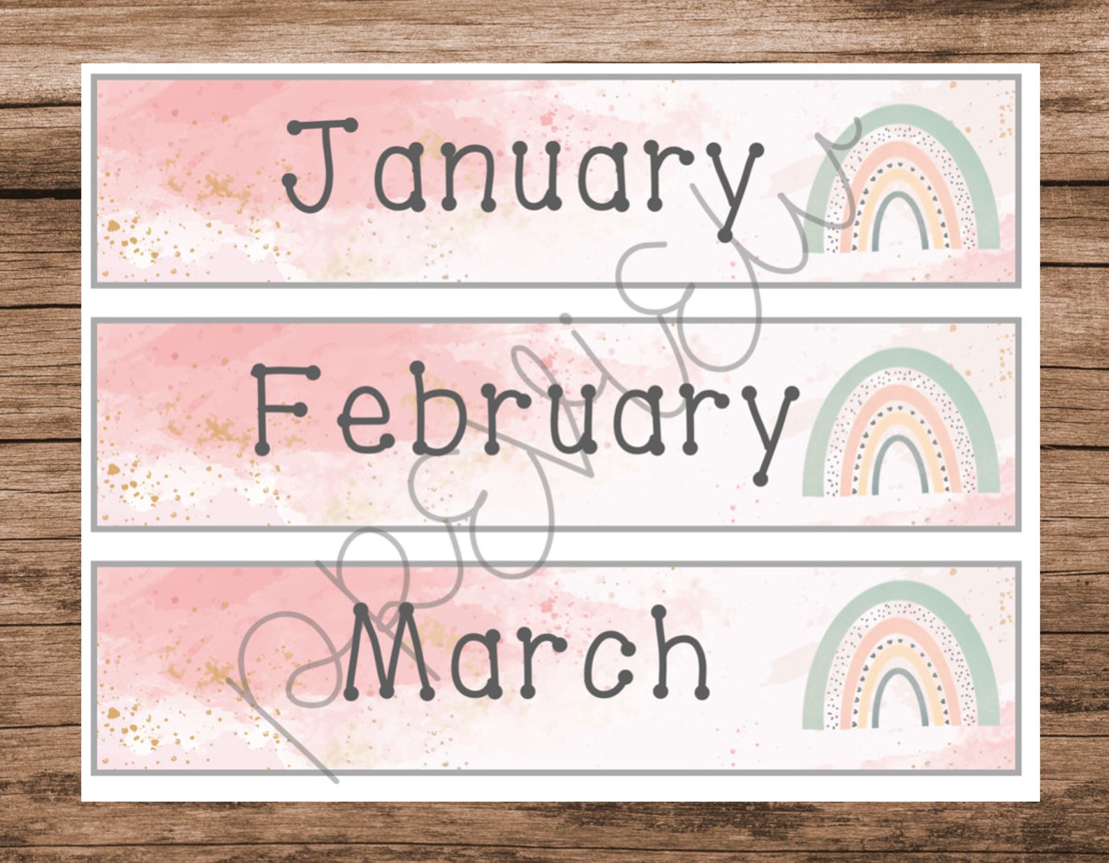 Classroom Calendar Chart Printable Modern Boho Calendar Set - Etsy