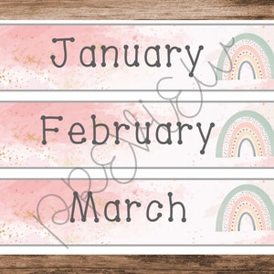 Classroom Calendar Chart | Printable Modern Boho Calendar Set - Etsy