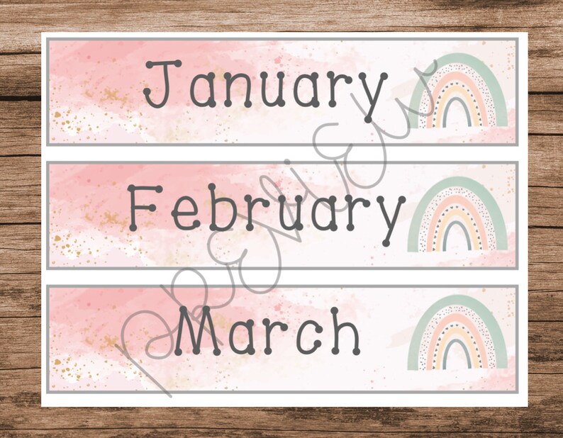Classroom Calendar Chart Printable Modern Boho Calendar Set - Etsy