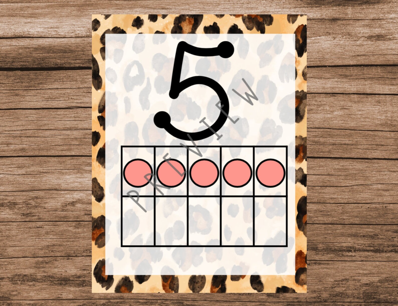 Leopard Print Number Card Posters Printable | Animal Print Decor ...