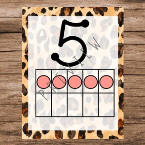 Leopard Print Number Card Posters Printable | Animal Print Decor ...
