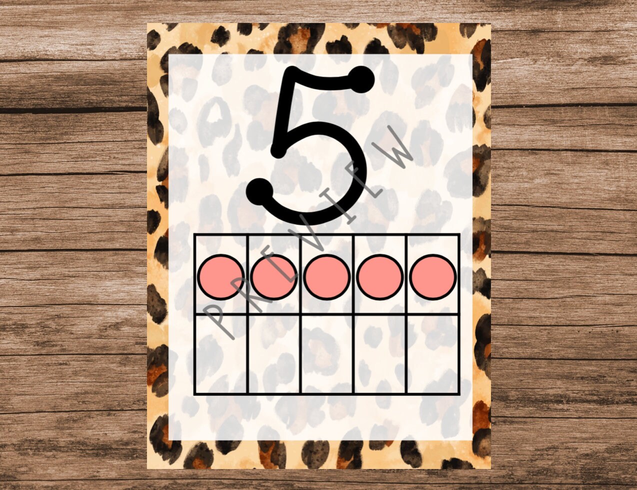 Leopard Print Number Card Posters Printable | Animal Print Decor ...