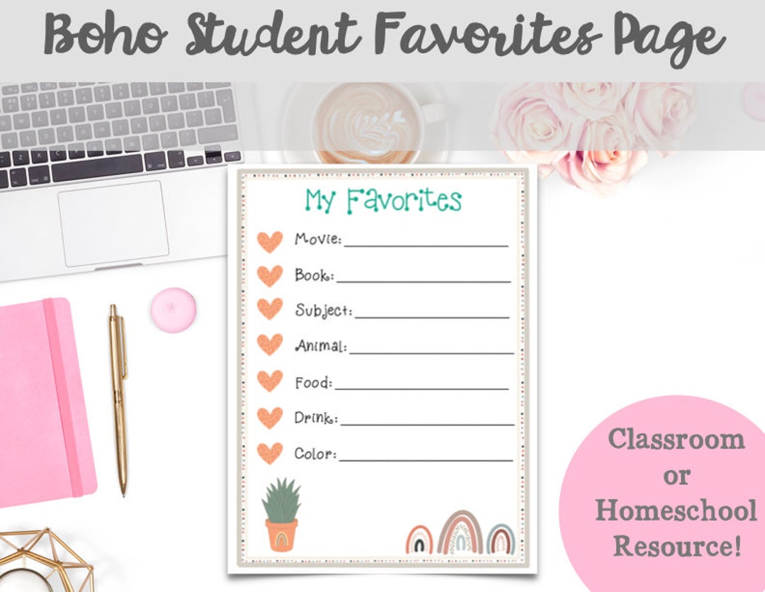 Printable Student Favorites | Student Resources | Homeschool Resources ...