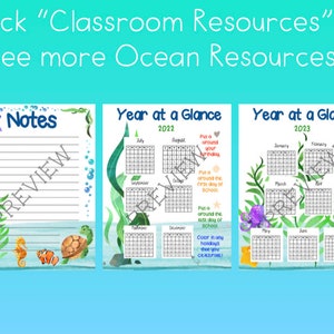 Ocean Printable Student Information Student Resources - Etsy