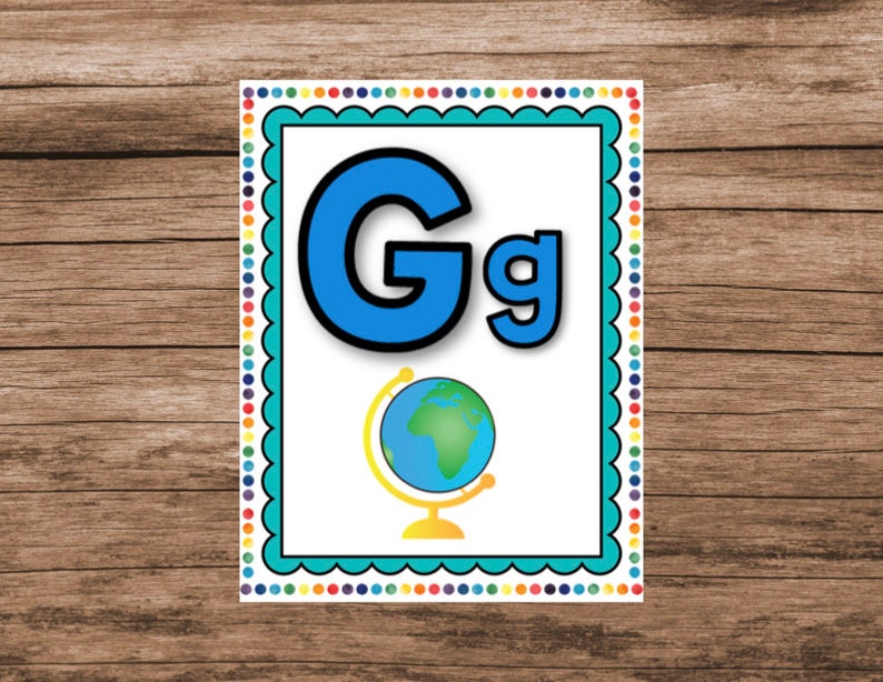 Colorful Rainbow Classroom Alphabet Cards Printable - Etsy