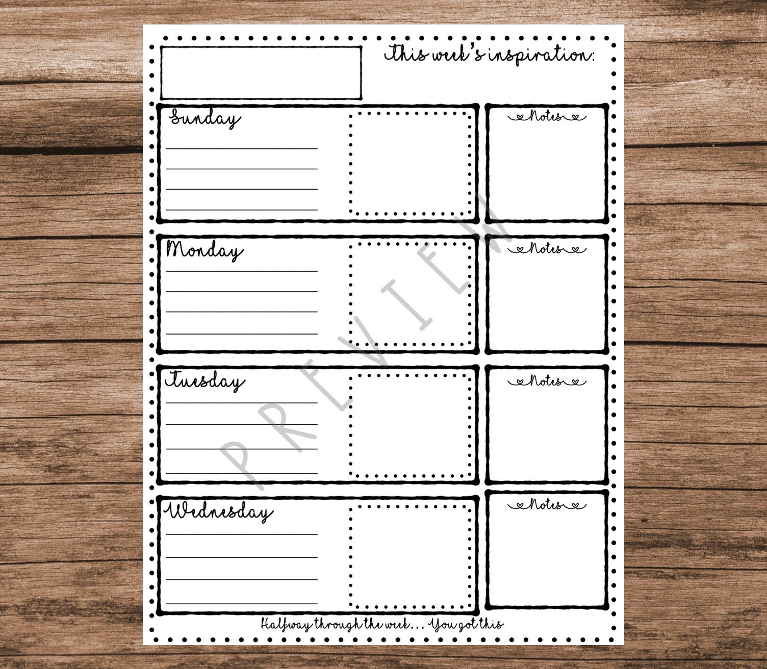 Zebra Print Printable and Editable Personal Planning Template ...