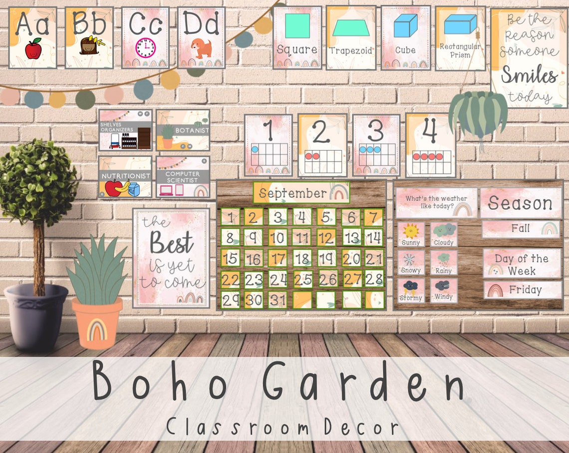 Modern Boho Classroom Number Posters Numbers 1-10 Wall Hangings - Etsy