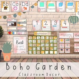 Classroom Calendar Chart | Printable Modern Boho Calendar Set - Etsy