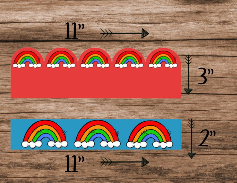 Rainbow Bulletin Board Borders Printable Bright Rainbow Classroom Decor ...