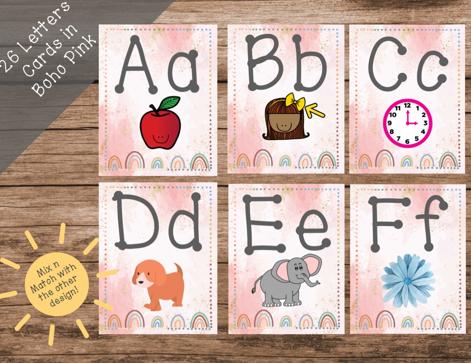 Modern Boho Alphabet Chart for Classroom | Alphabet Poster Wall ...