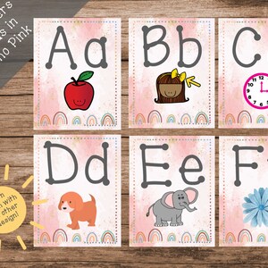 Modern Boho Alphabet Chart for Classroom | Alphabet Poster Wall ...