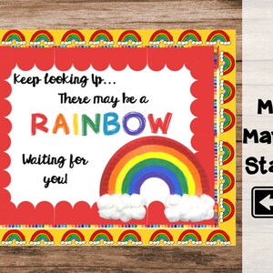 Rainbow Bulletin Board Borders Printable Bright Rainbow - Etsy