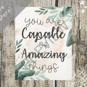 Botanical Greenery Motivational Classroom Quotes Posters Printable ...