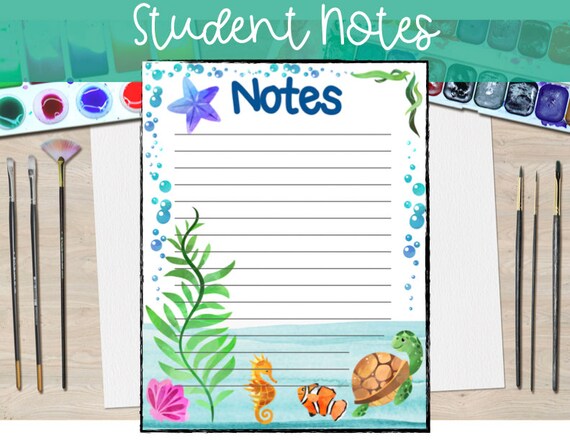 Ocean Printable Student Notes Student Resources Homeschool - Etsy