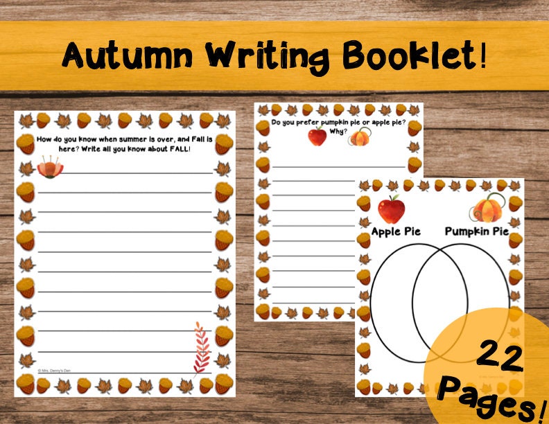 Fall Writing Booklet and Activities for Students Autumn Writing ...