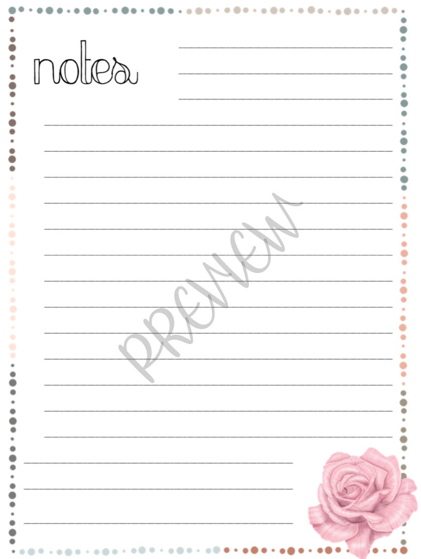 Teacher Notes Printable Resource | PDF - Etsy
