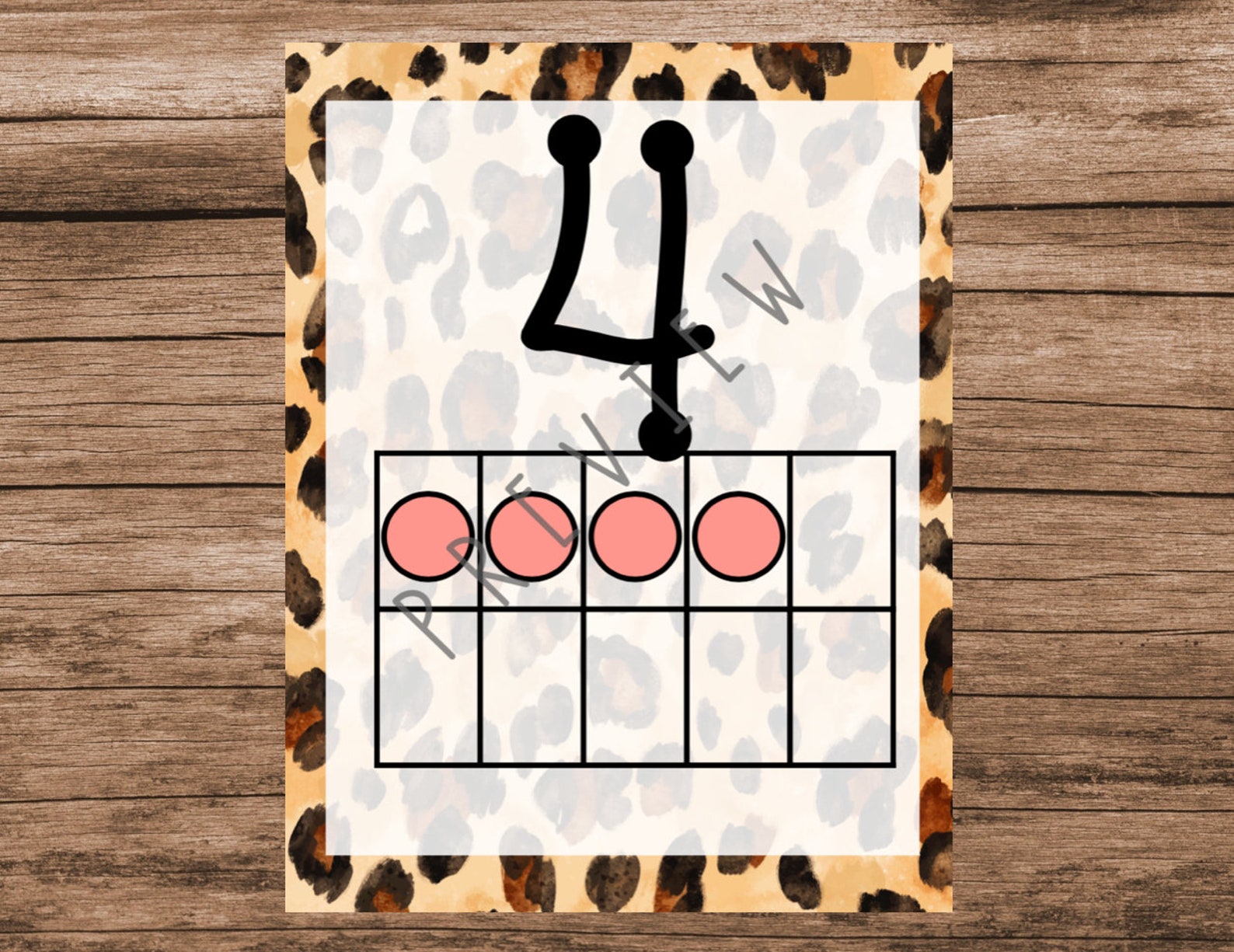 Leopard Print Number Card Posters Printable | Animal Print Decor ...